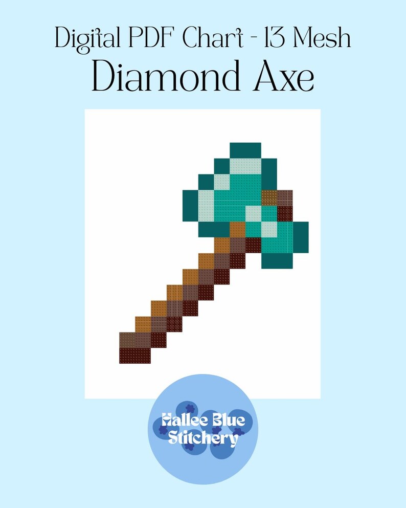 Diamond Axe - Digital Needlepoint Chart - 13 Mesh - Etsy