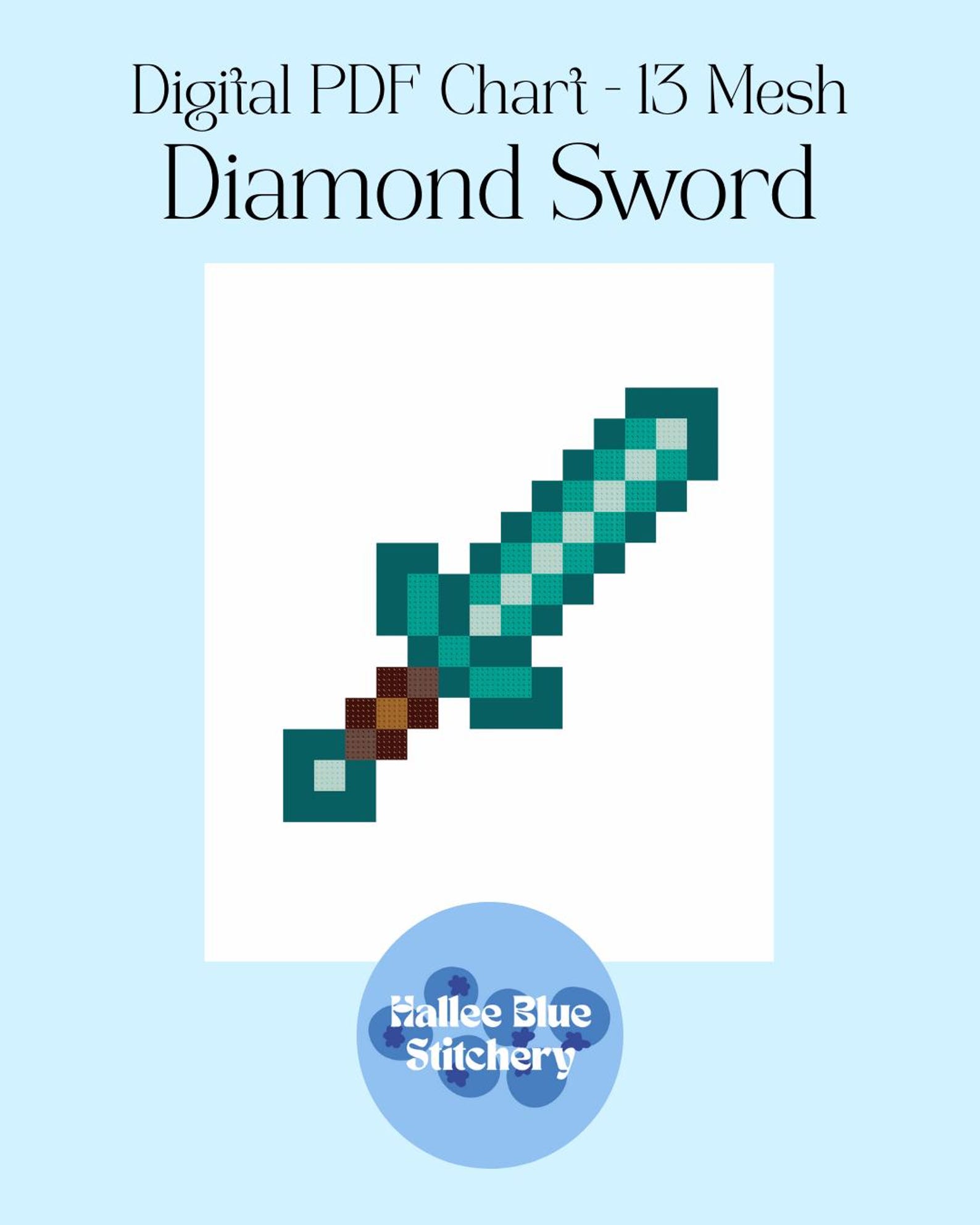Diamond Sword - Digital Needlepoint Chart - 13 Mesh - Etsy
