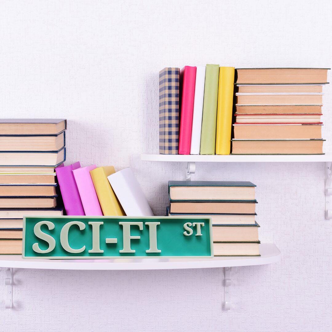 Sci-fi Street 3d-printed Bookshelf Sign – Futuristic Library & Book ...