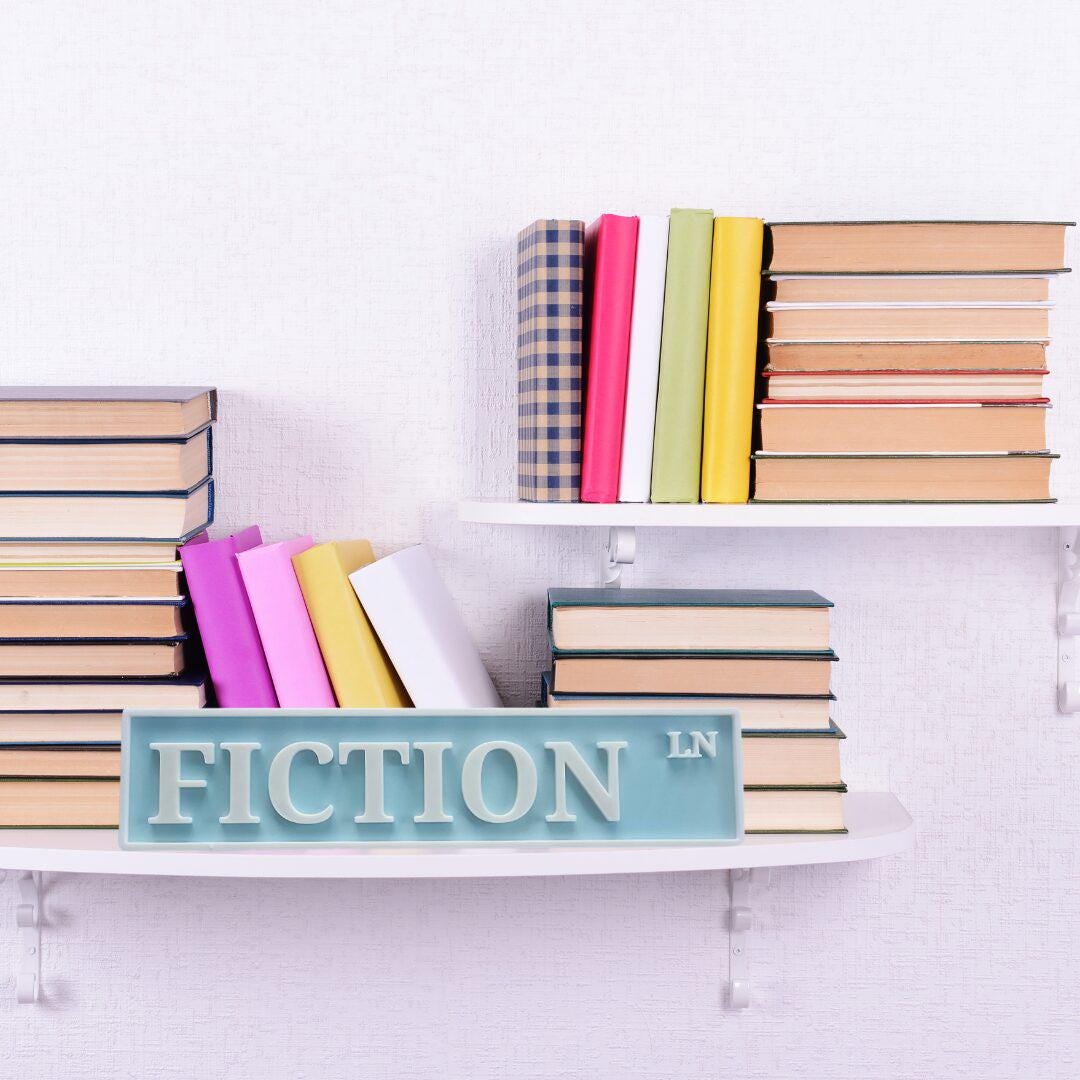 Fiction Ln 3d-printed Bookshelf Sign - Bookish Decor for Reading Nooks ...