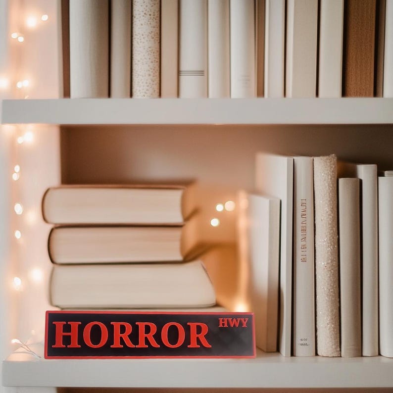 Horror Highway 3d-printed Bookshelf Sign – Spooky Library Shelf Decor ...