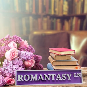 Romantasy Lane 3d-printed Bookshelf Sign – Fantasy Romance Book Nook ...