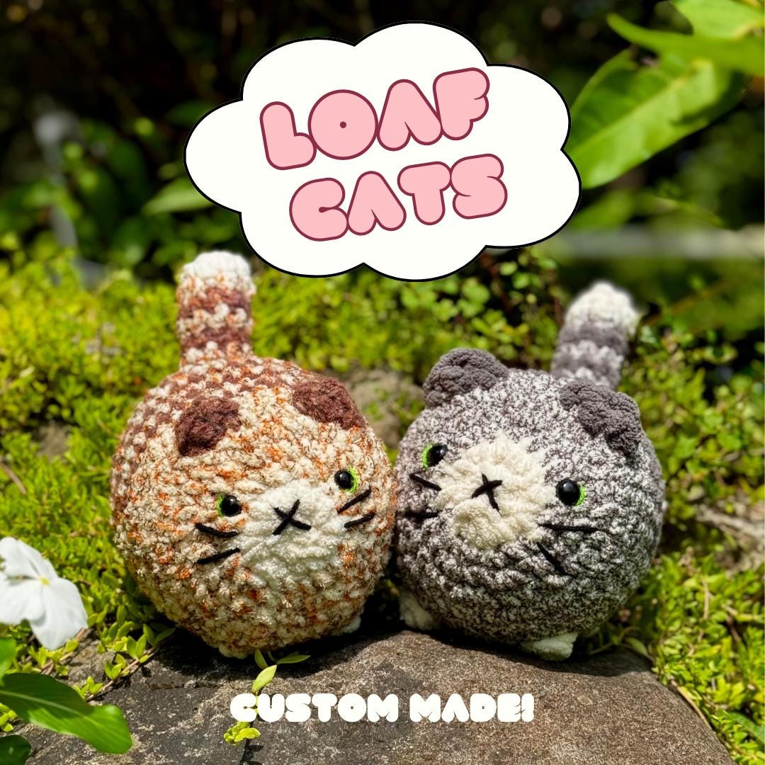 Custom Chubby Loaf Tabby Cats Handmade Crochet Stuffed Animal Plushie ...