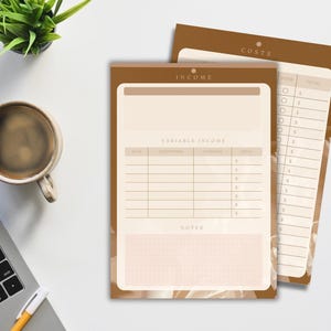 PRINTABLE & Digital Beige Aesthetic Yearly Financial Journal - Etsy