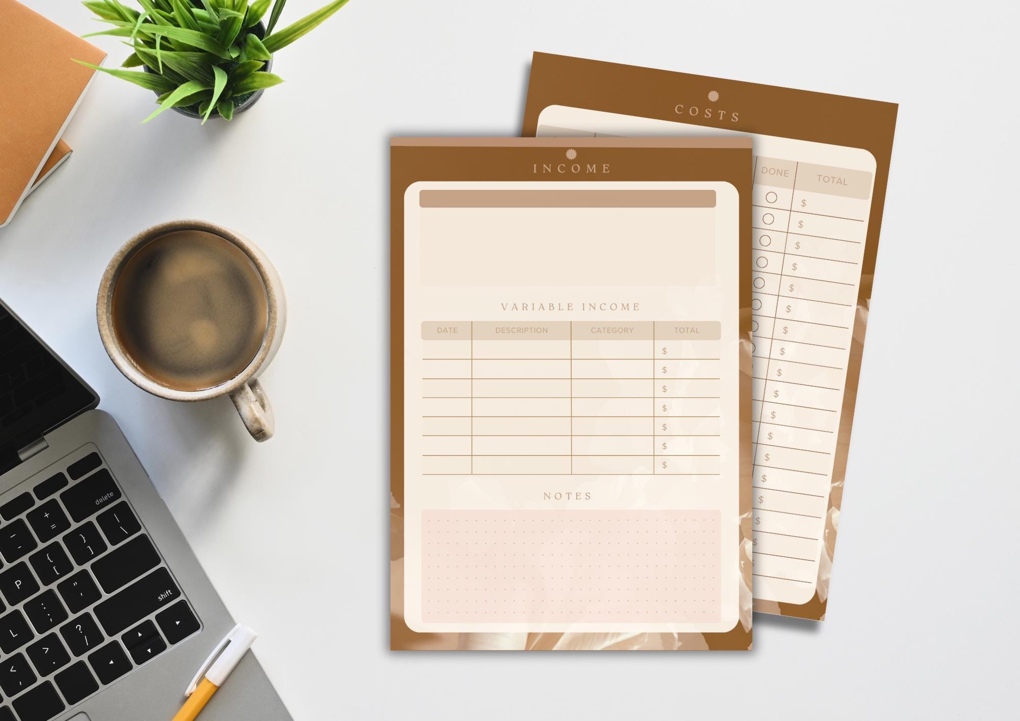 PRINTABLE & Digital Beige Aesthetic Yearly Financial Journal - Etsy