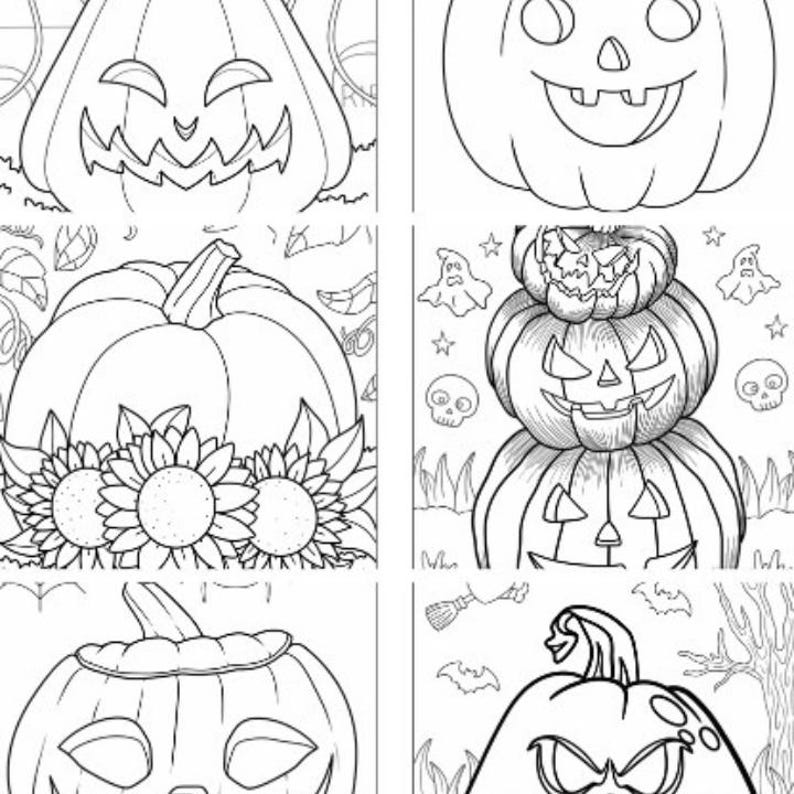 Halloween Coloring Pages | Spooky Pumpkin 50 Pages - Etsy