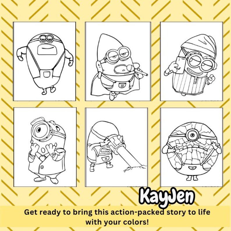 DESPICABLE ME 4 Coloring Book | 40 Pages Fun and Relaxation | Coloring ...