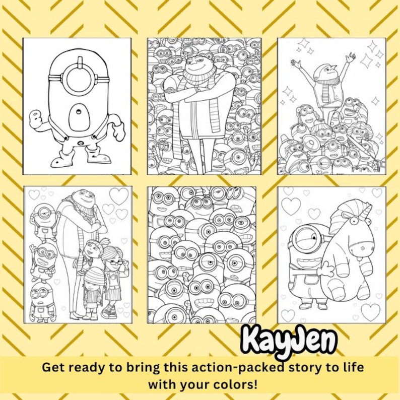 DESPICABLE ME 4 Coloring Book | 40 Pages Fun and Relaxation | Coloring ...