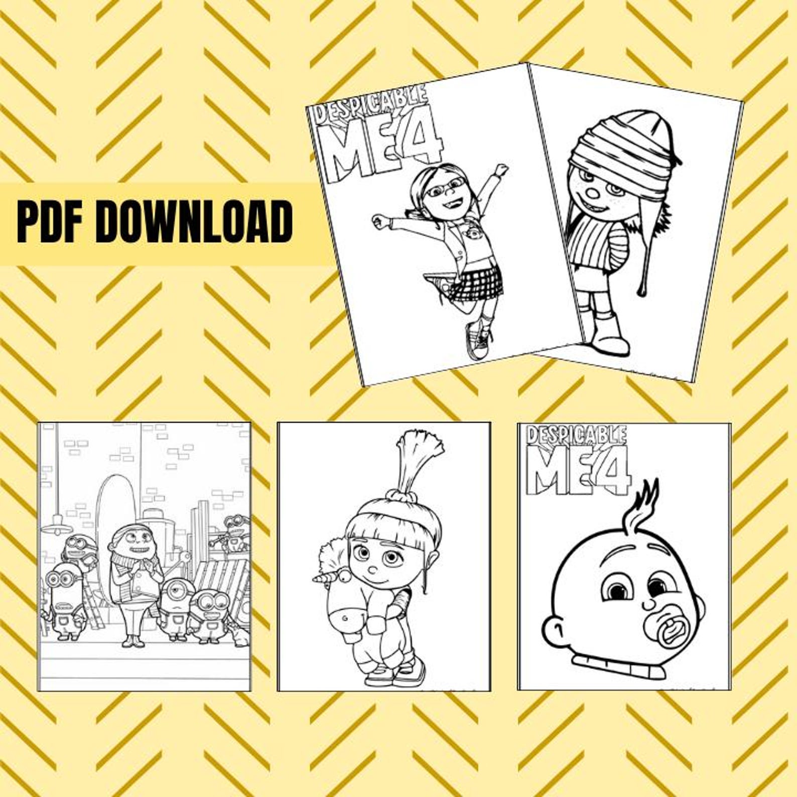 DESPICABLE ME 4 Coloring Book | 40 Pages Fun and Relaxation | Coloring ...