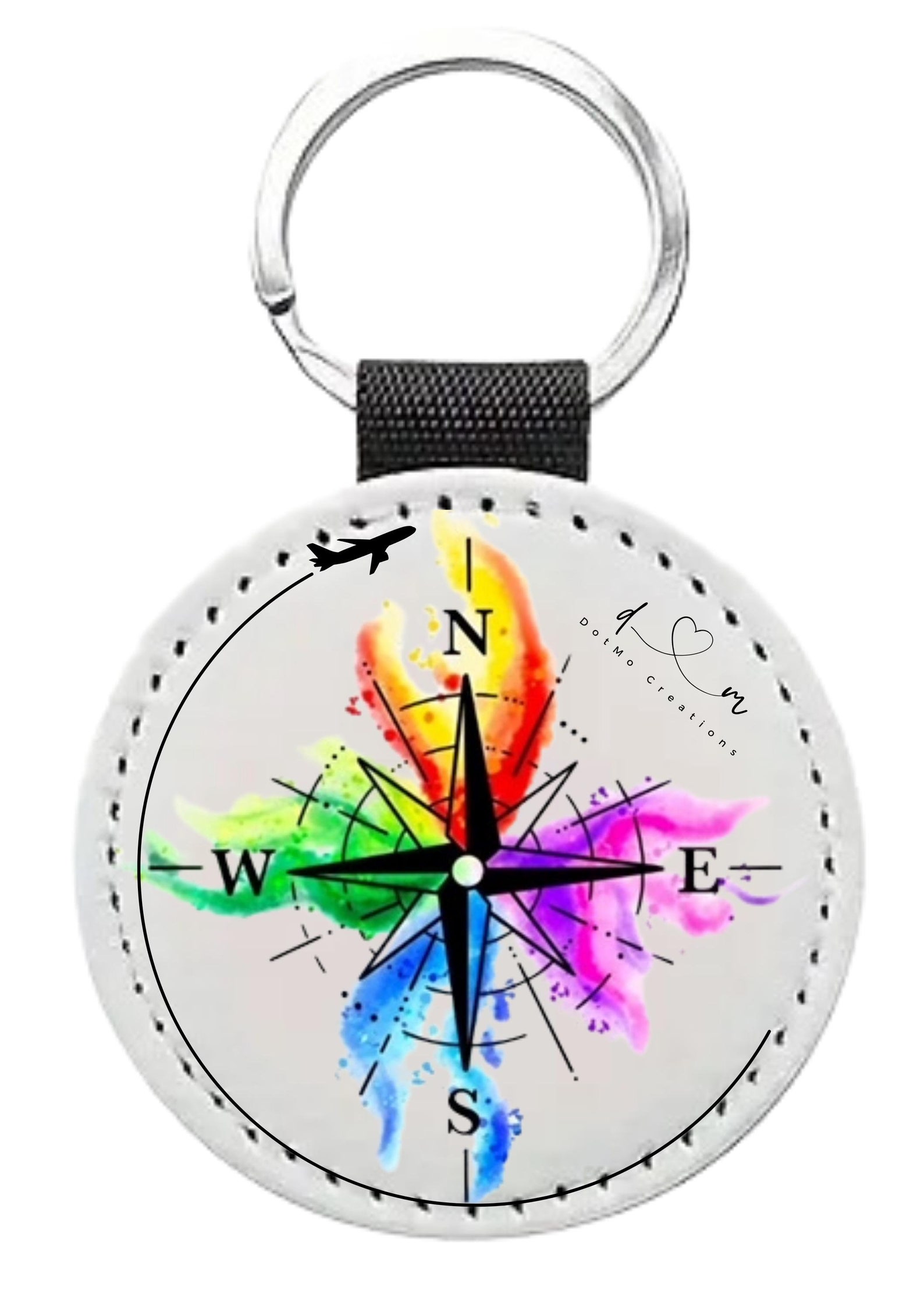 2" Round Keychain With Black Giltter Back (multiple Styles) - Etsy