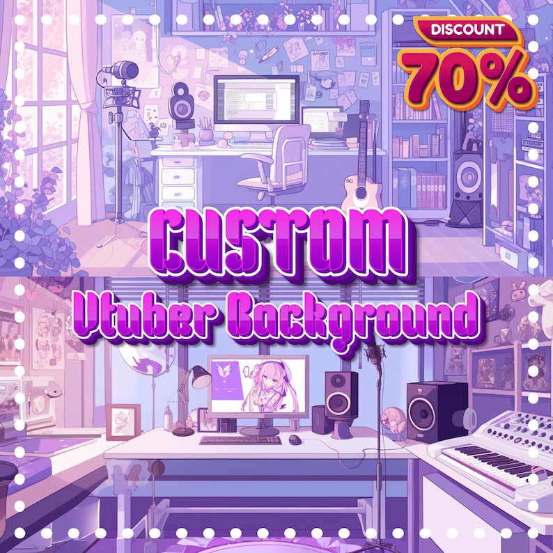 Custom Vtuber Background | Vtuber Room Stream Package | Twitch Overlay ...