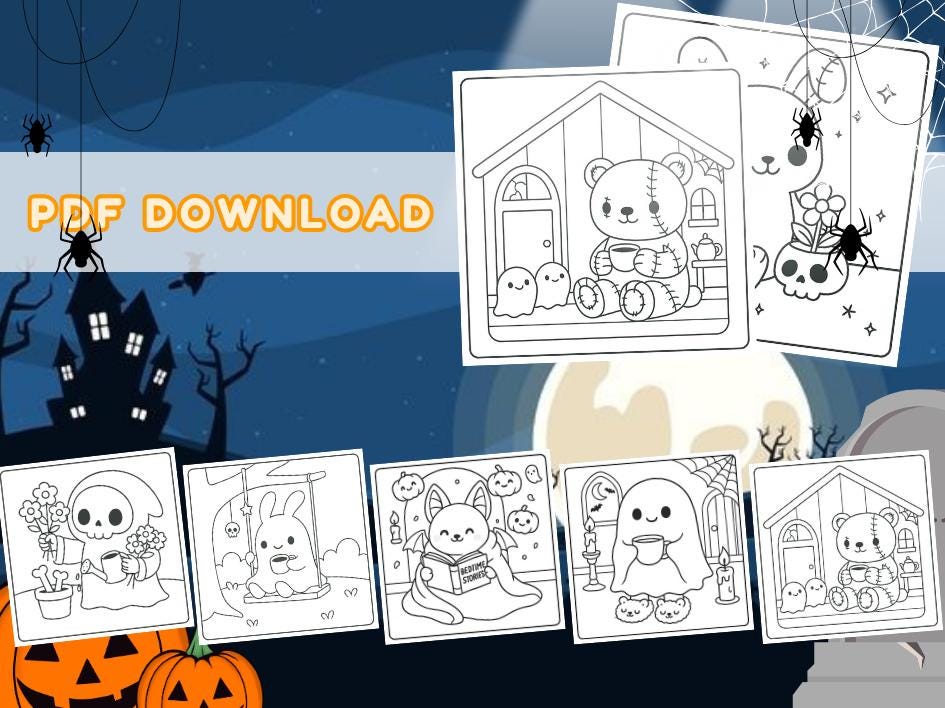 Bold and Easy Coloring Book, Printables Cute Animal Characters, Instant ...