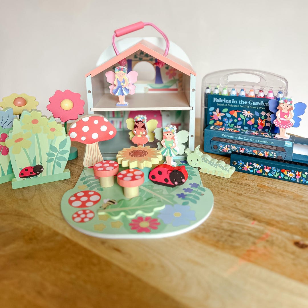 Fairy Themed Gift Set for Toddlers & Children. Wooden Fairy Play Set ...