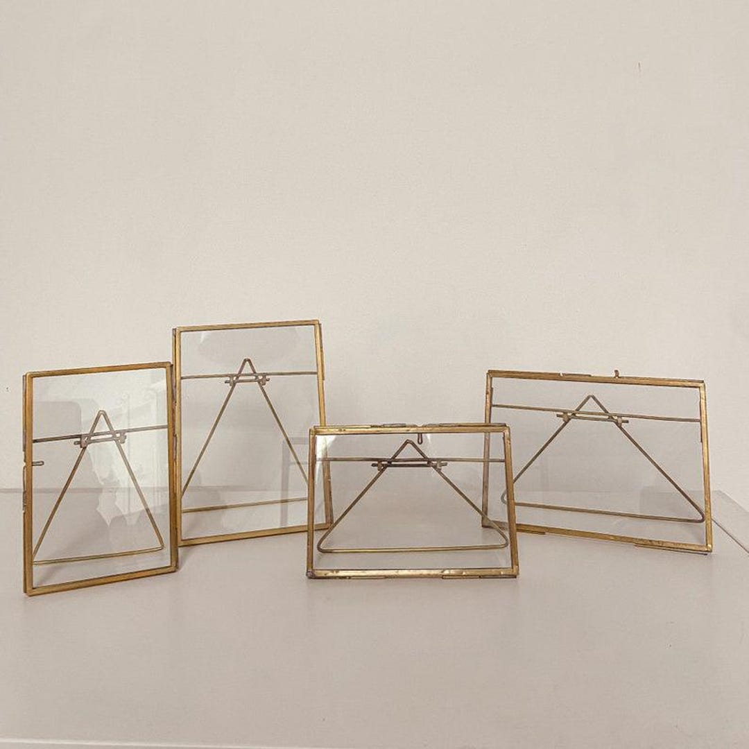 Brass Photo Frames Double Sided Glass - Wedding Table Numbers, Dried ...