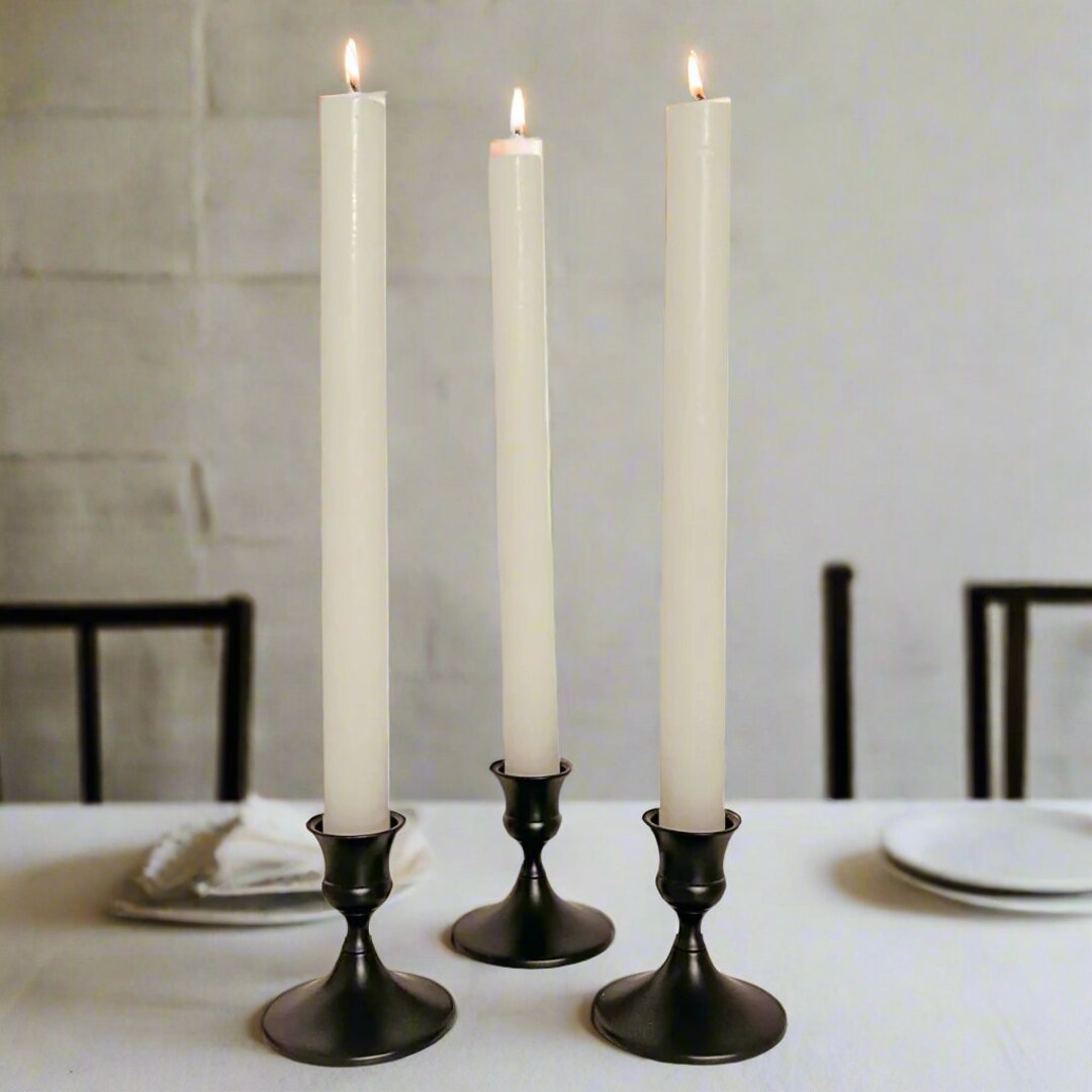 Short Black Candlesticks – Set of 3 - Wedding Party Decorations, Table ...