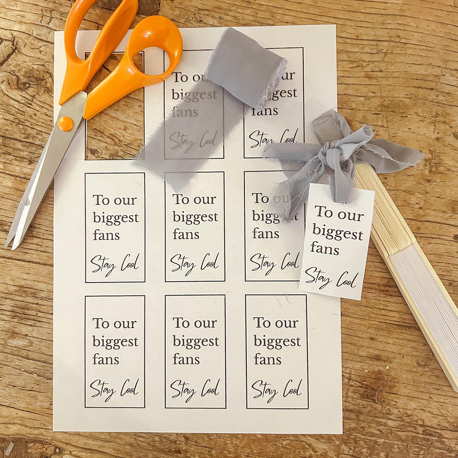 Printable Wedding Fan Tags - to Our Biggest Fans, Stay Cool - Etsy