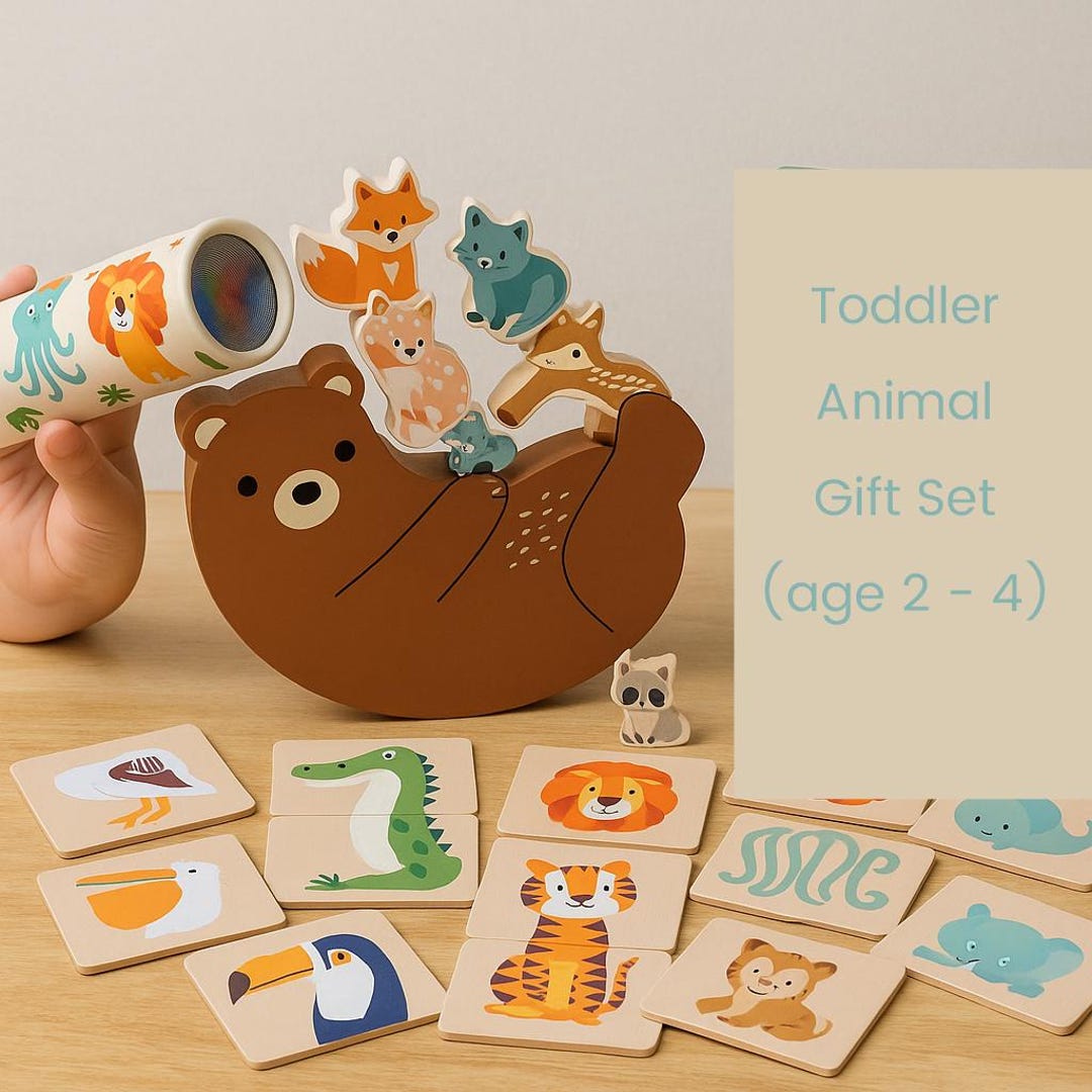 Toddler Gift Set (animal Theme) - Heads & Tails Matching Game ...