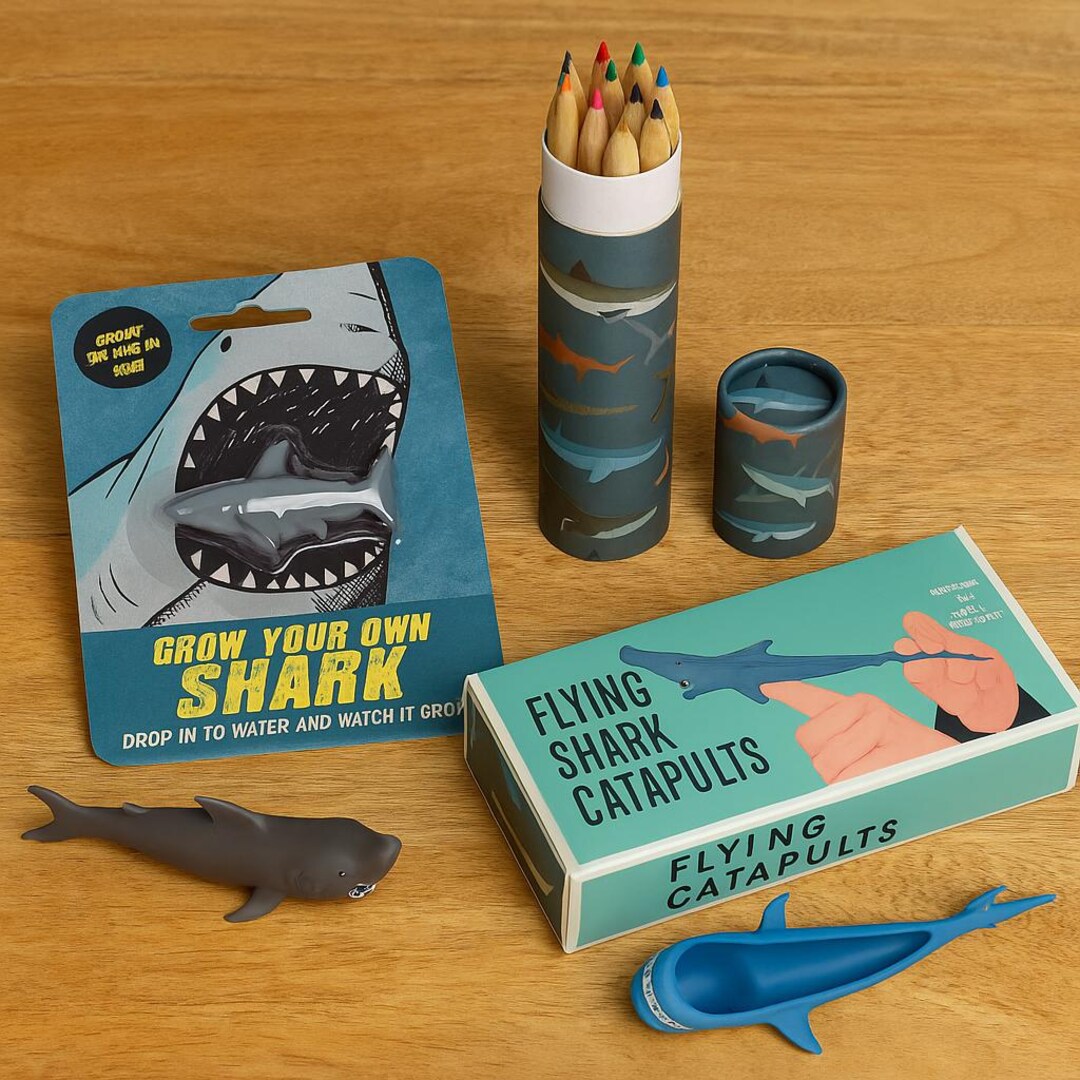Kids Gift Set (shark Theme) - Shark Slingshot/catapult, Grow Your Own ...