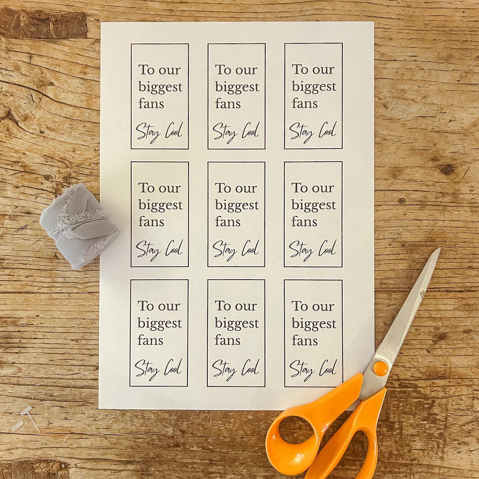 Printable Wedding Fan Tags - to Our Biggest Fans, Stay Cool - Etsy