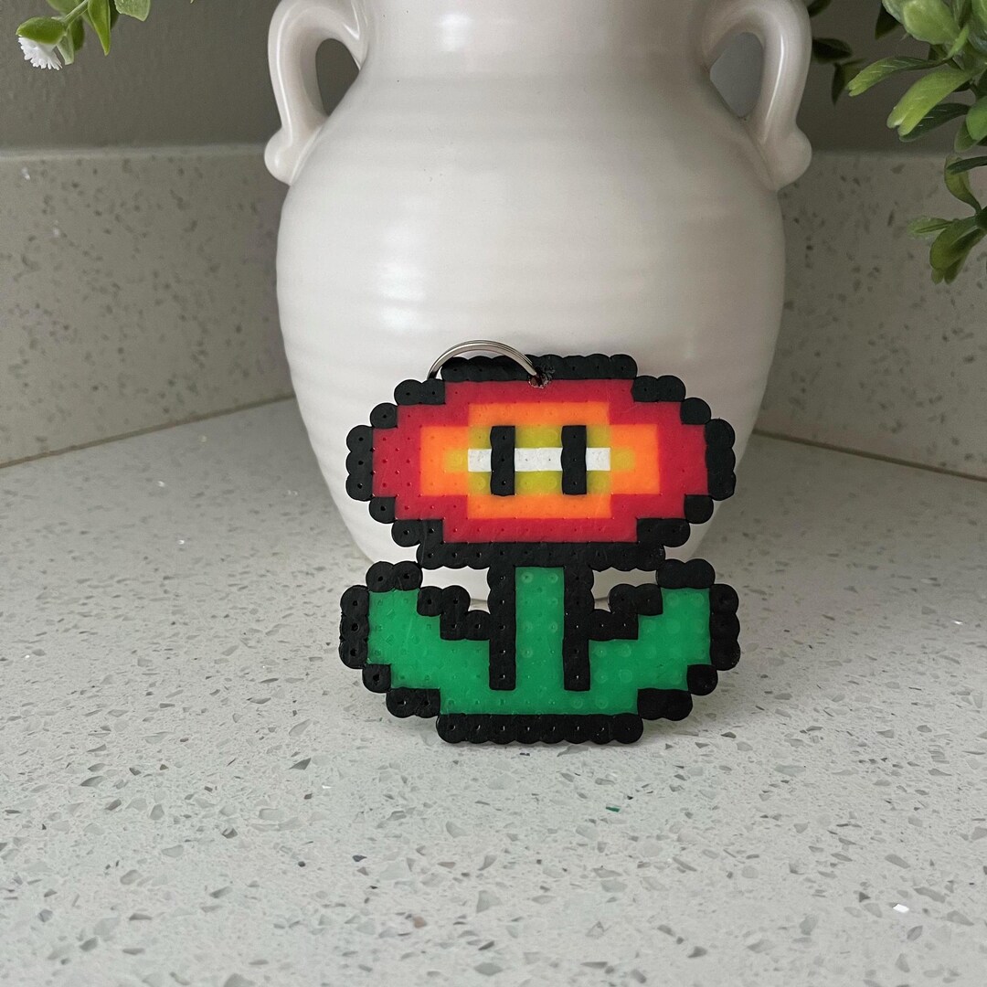 Mario Fire Flower Power up Keychain - Etsy