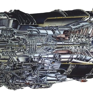 9XP0595 - Rolls-royce Tay Engine Cutaway (detailed Diagram Aviation) - Etsy