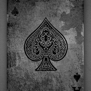 9XP0208 – Black and White Vintage Ace of Spades Playing Card - Etsy