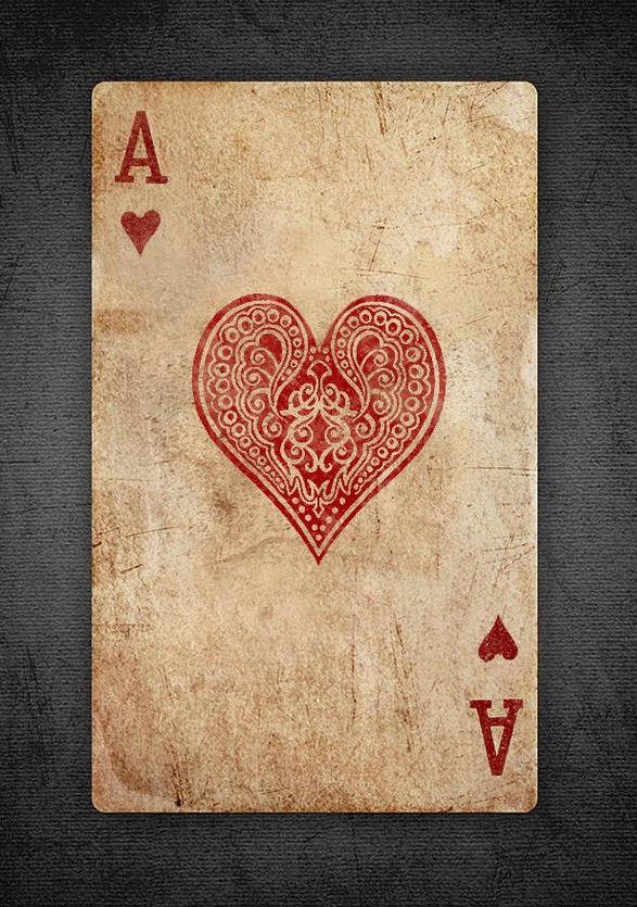 9XP0209 – Vintage Ace of Hearts Playing Card - Etsy