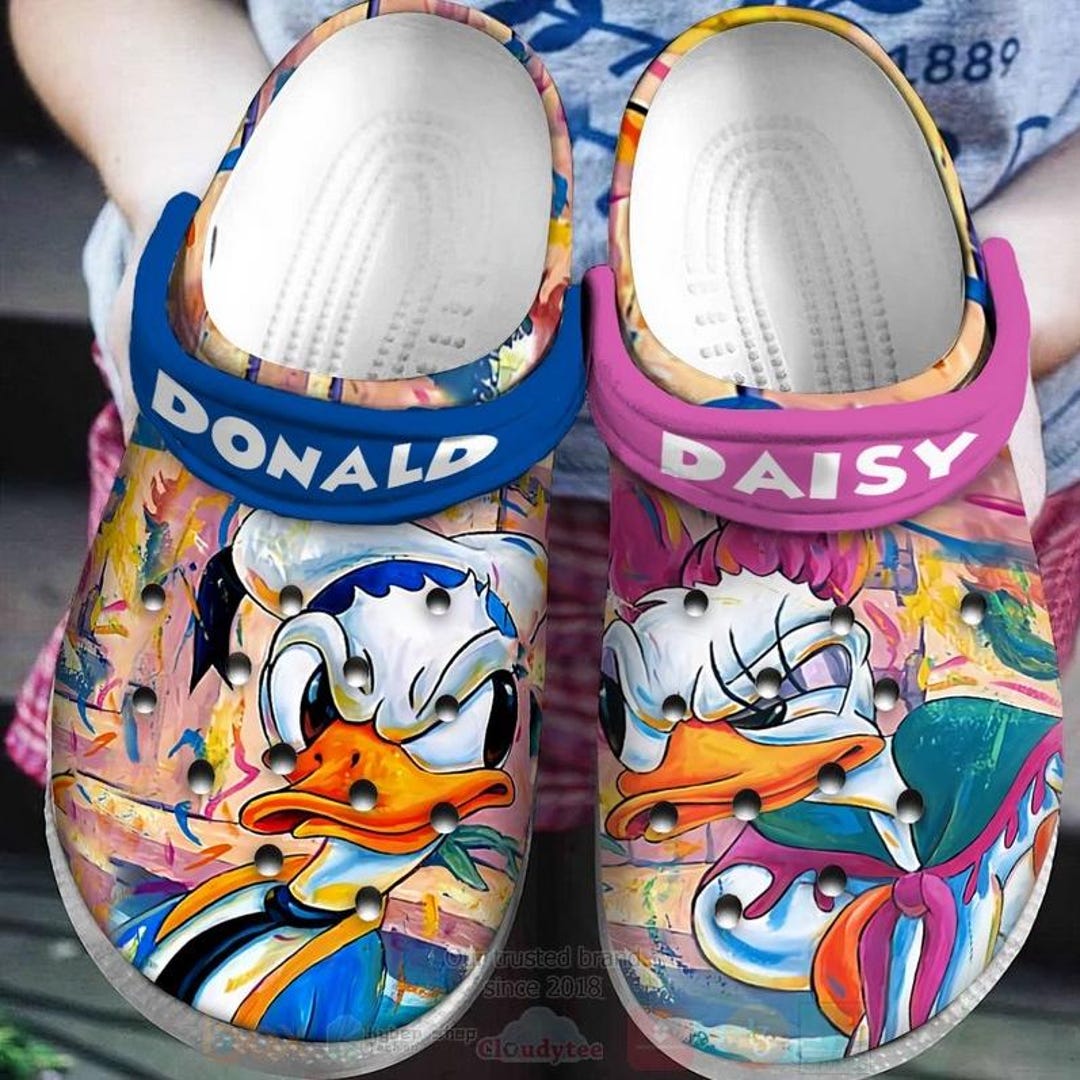Donald Daisy Cartoon Clogs Shoes, Donald Duck, Custom Clogs, Donald ...