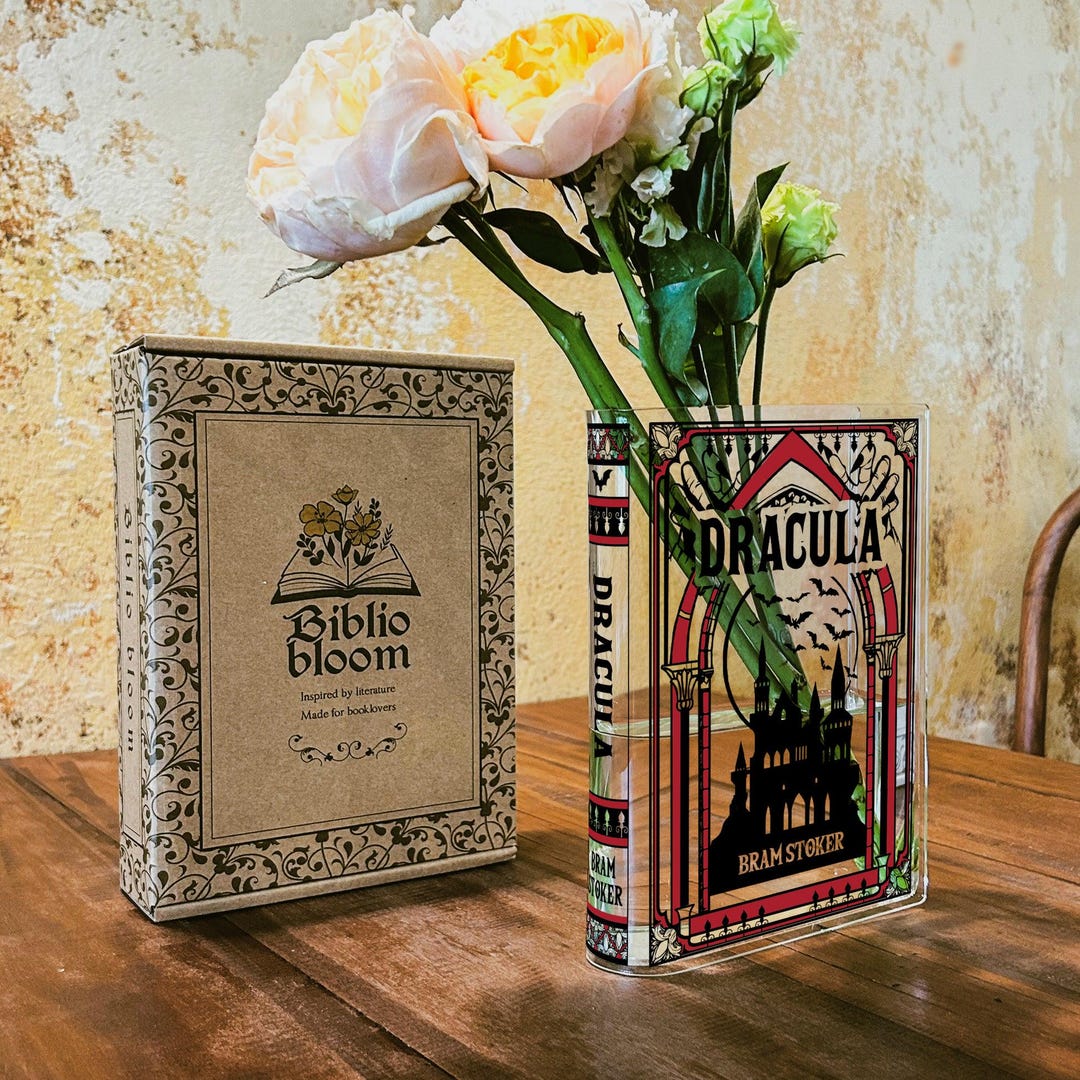 Dracula Acrylic Book Vase, Gothic Flower Vase, Grimms' Fairy Tales ...