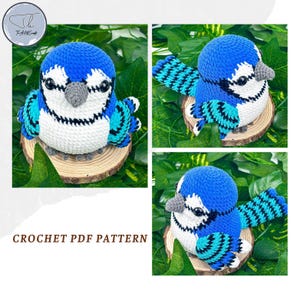 Crochet Blue Jay Pattern: Amigurumi Bird DIY (PDF Pattern) - Etsy