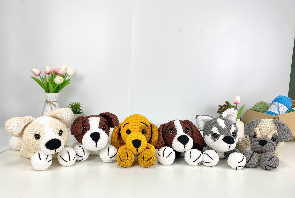 Dog Snuggler Crochet Pattern PDF Bundle: Amigurumi Plush Toy Set ...