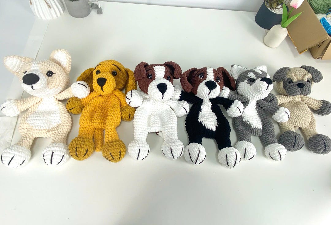 Dog Snuggler Crochet Pattern PDF Bundle: Amigurumi Plush Toy Set ...