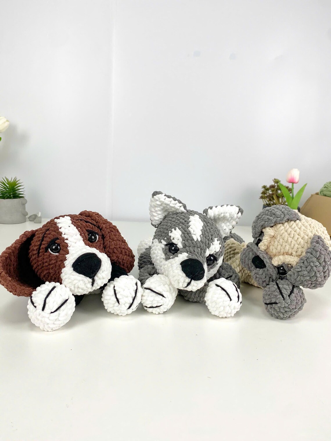 Dog Snuggler Crochet Pattern PDF Bundle: Amigurumi Plush Toy Set ...