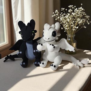 Toothless and Light Fury Crochet Pattern, Dragon Amigurumi Couple Set ...