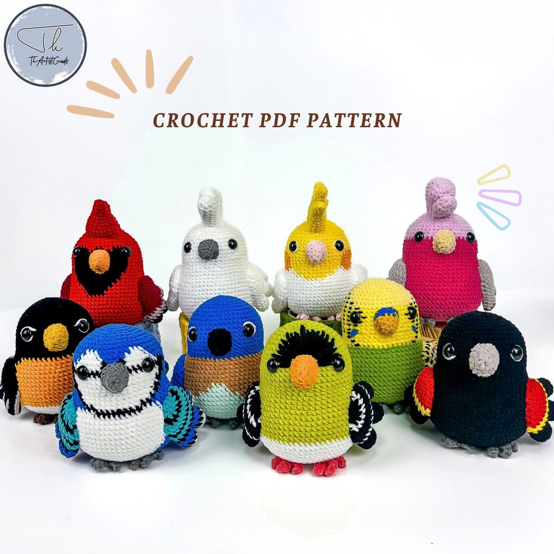10 Crochet Bird Pattern | Birdie Friends Plushies, Crochet Bird Pattern ...