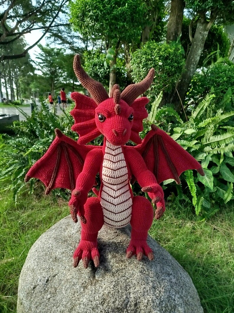 Red Dragon Amigurumi Crochet Pattern: Advanced Level Plushie (PDF ...