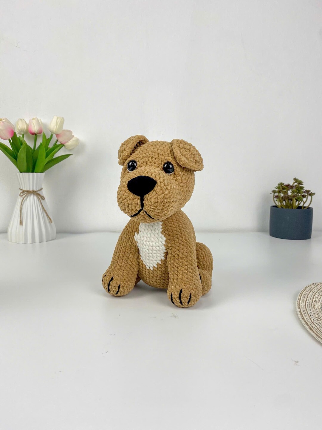 Crochet Cream Pitbull Pattern: Amigurumi Dog, Easy Beginner PDF ...