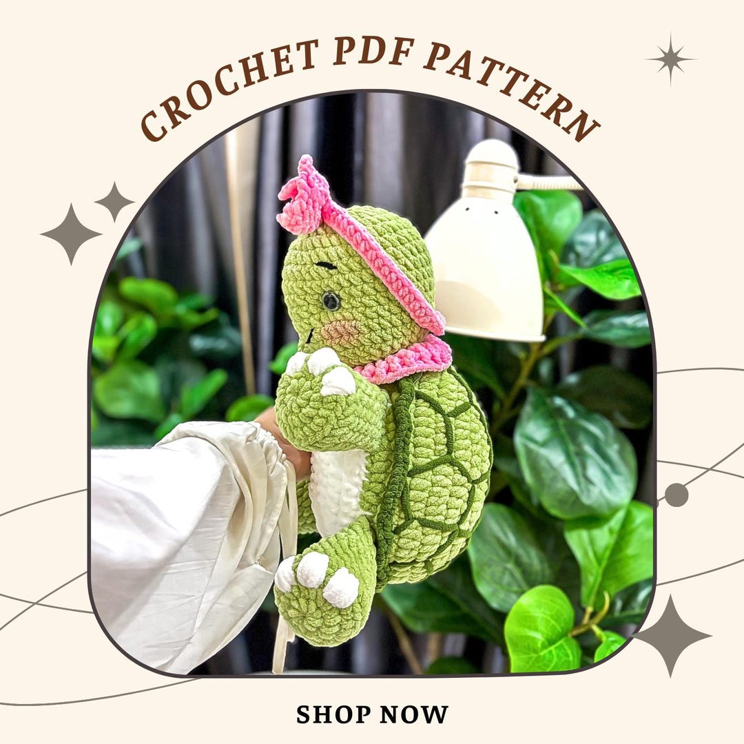 Bow Turtle Crochet Pattern PDF, Crochet Turtle Pattern, Bow Turtle ...