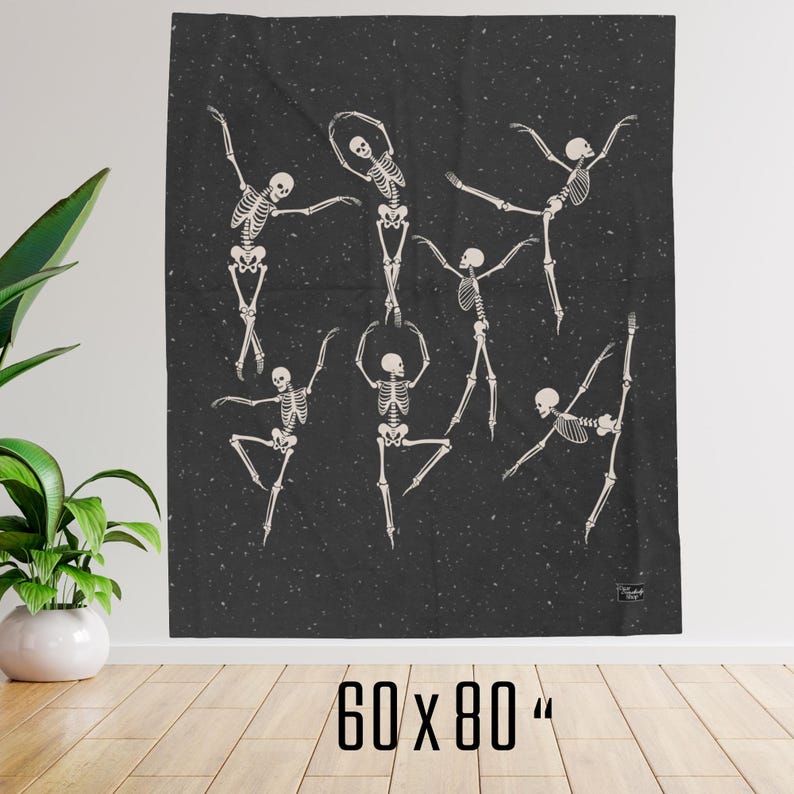 Dancing Skeletons Halloween Plush Throw Blanket, Fall Throw Blanket ...