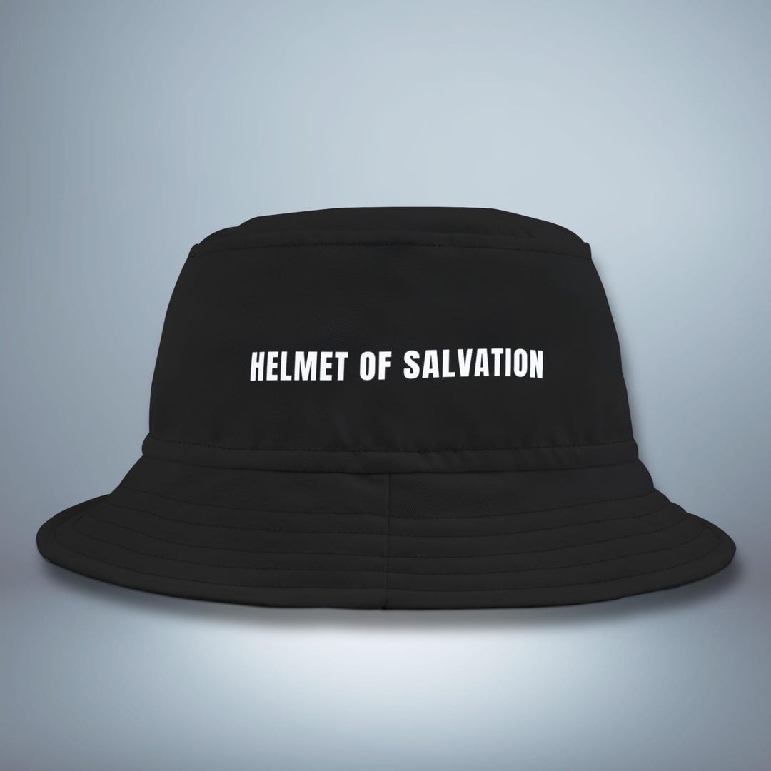 Helmet of Salvation Black Bucket Hat, Ephesians 6:17 Scripture Hat ...