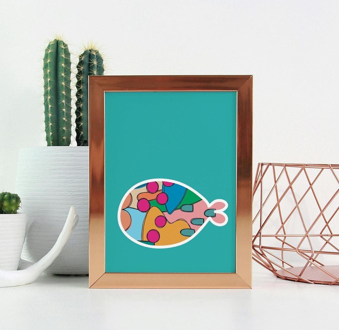Meet Floyd Fish: Whimsical Hand-drawn Fish Silhouette With Fun Doodle ...