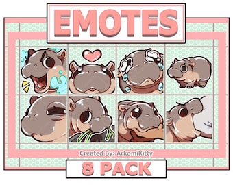 Moo Deng Hippo Emotes [twitch/discord] - Etsy