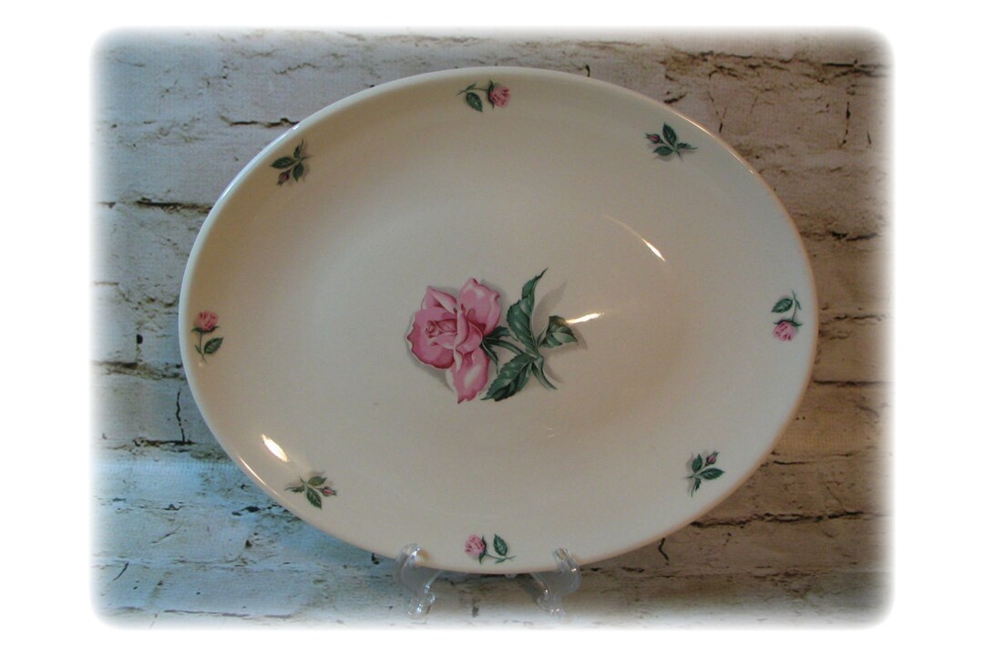 Vintage Edwin Knowles Tea Rose Platter: Mid Century Modern Serving ...