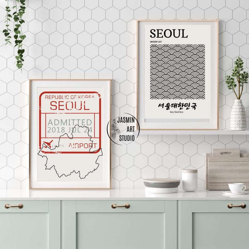 Seoul Wall Art Printable Kpop Kawaii Poster Digital Korean Aesthetic ...