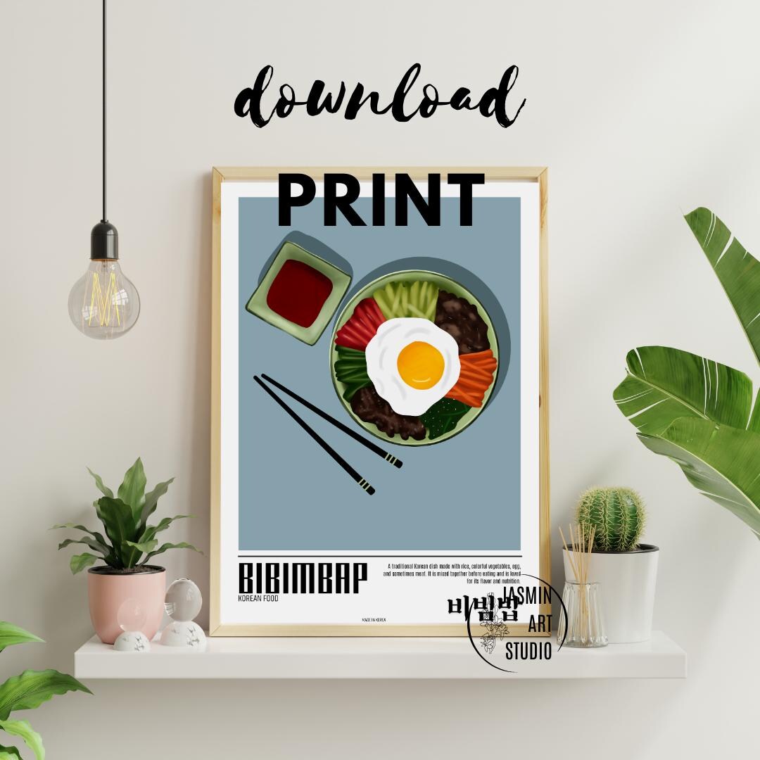 Bibimbap Poster Set: Korean Food K-drama Kitchen Art (digital Download ...
