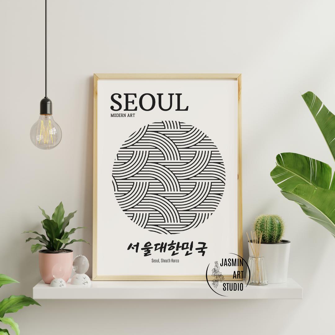 Seoul Wall Art Printable Kpop Kawaii Poster Digital Korean Aesthetic ...