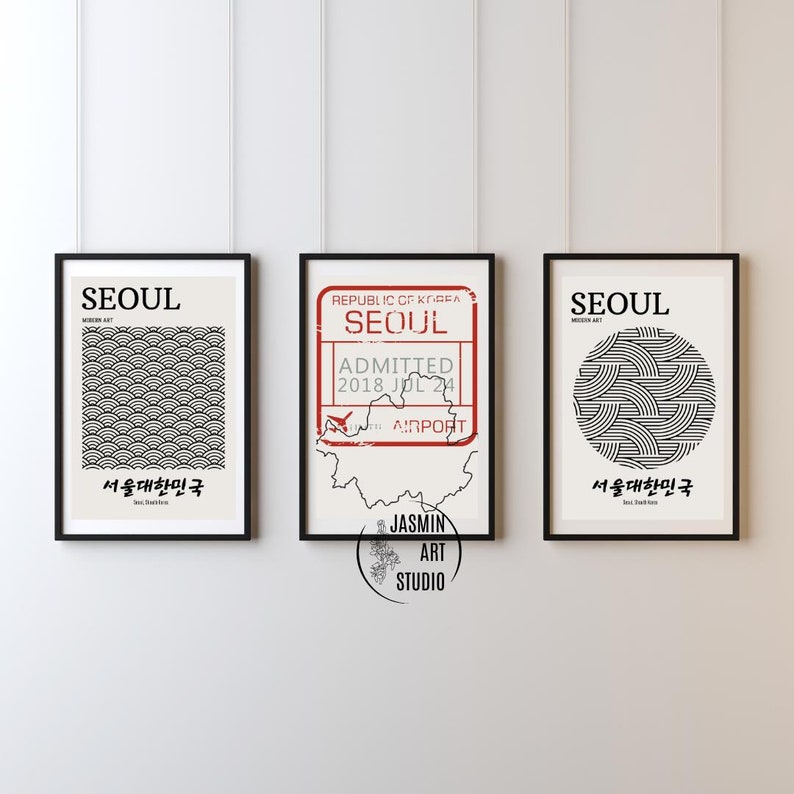 Seoul Wall Art Printable Kpop Kawaii Poster Digital Korean Aesthetic ...