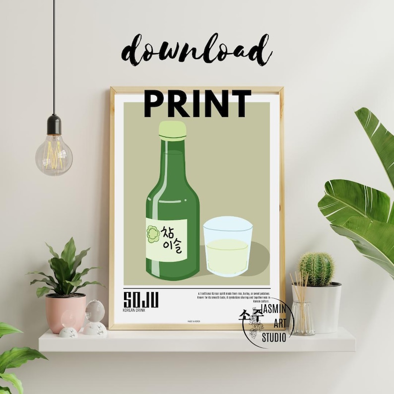 Soju Art Print: Minimalist Korean Drink Poster (digital Download) - Etsy