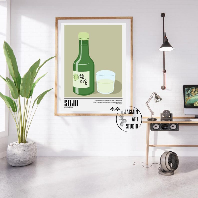 Soju Art Print: Minimalist Korean Drink Poster (digital Download) - Etsy
