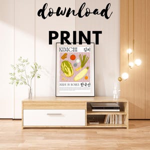 Kimchi Korean Food Art Korean Home Decor Print Art Kpop Kawaii Retro ...